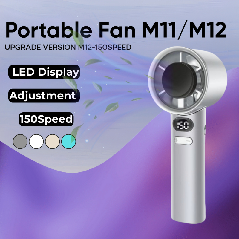 M11/M12 Handheld Fan | 120/150-Speed | 3000mAh Bladeless Mini Fan ...