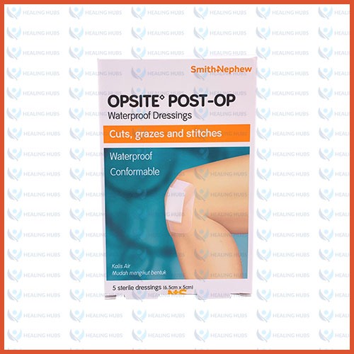 Smith&Nephew Opsite Post-Op Waterproof Dressing 6.5cm x 5cm (1 box 5's ...