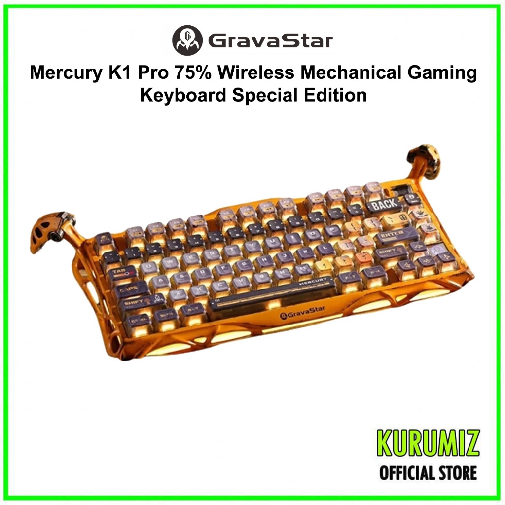 GravaStar Mercury K1 Pro 75% Wireless Mechanical Gaming Keyboard ...