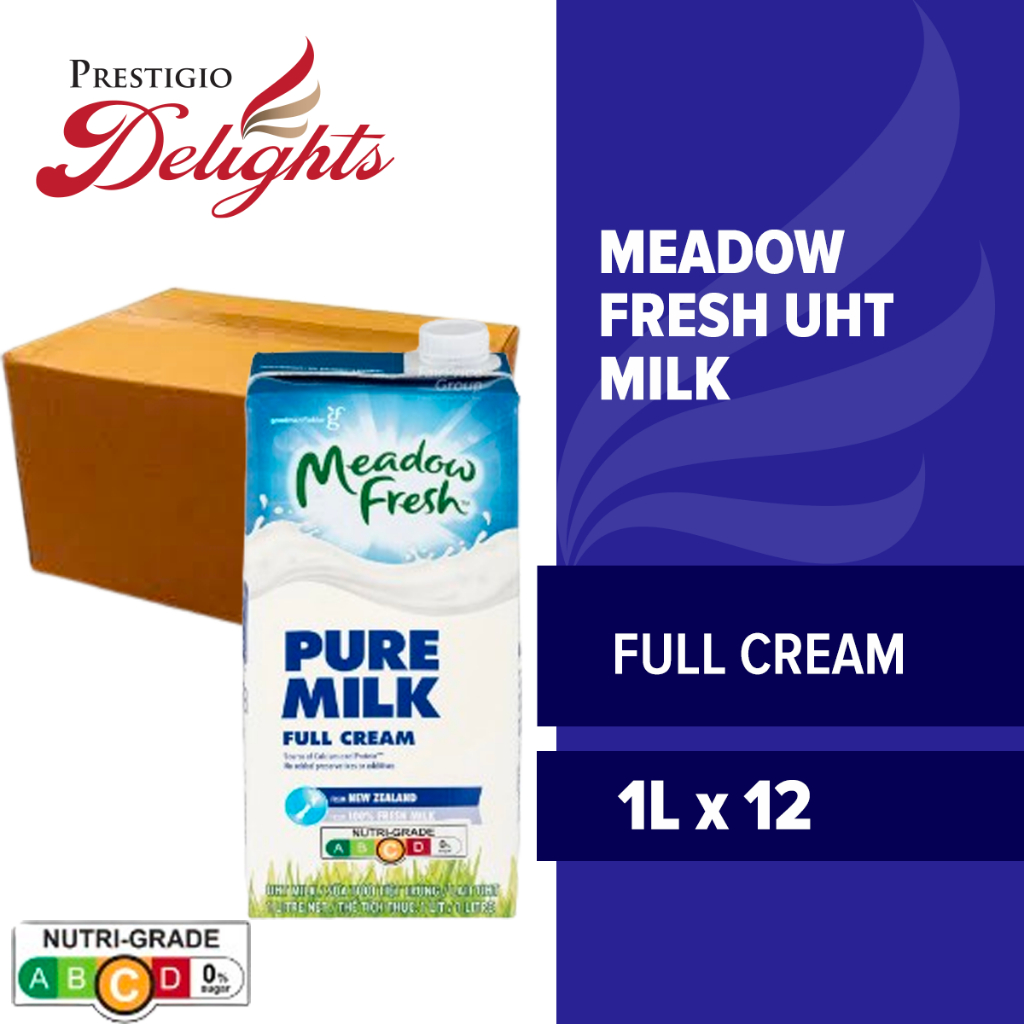 Meadow Fresh Milk 1L x 12 per Carton (Low Fat or Full Cream) | Shopee ...