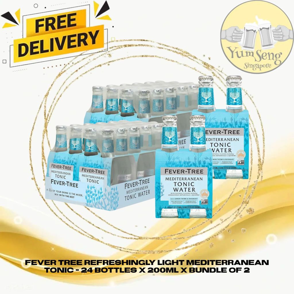 Fever Tree Refreshingly Light Mediterranean Tonic - 24 bottles x 200ml ...