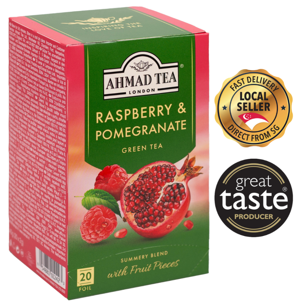 Ahmad Tea Raspberry & Pomegranate Green Tea 20's | Shopee Singapore