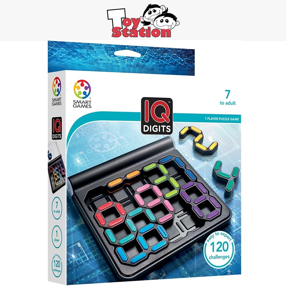 SmartGames IQ Digit Cognitive Skill-Building Portable 3D Travel Board Puzzle Game with 120 ...