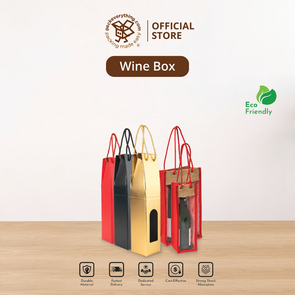 PACKEVERYTHING Wine Box | Wine Pulp Tray with Cover | Wine Gift Box ...