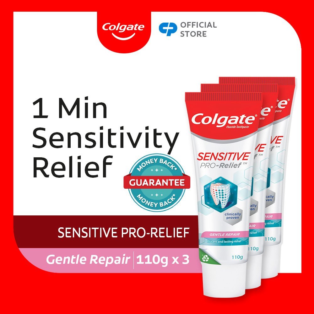 Colgate Sensitive Pro Relief Gentle Repair Toothpaste 110g [Bundle of 3 ...