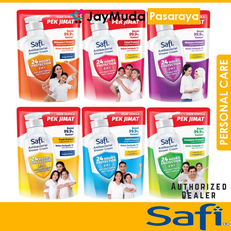 Safi Anti-Bacterial Shower Cream Refill 850g Pouch Fresh Protect Cool ...