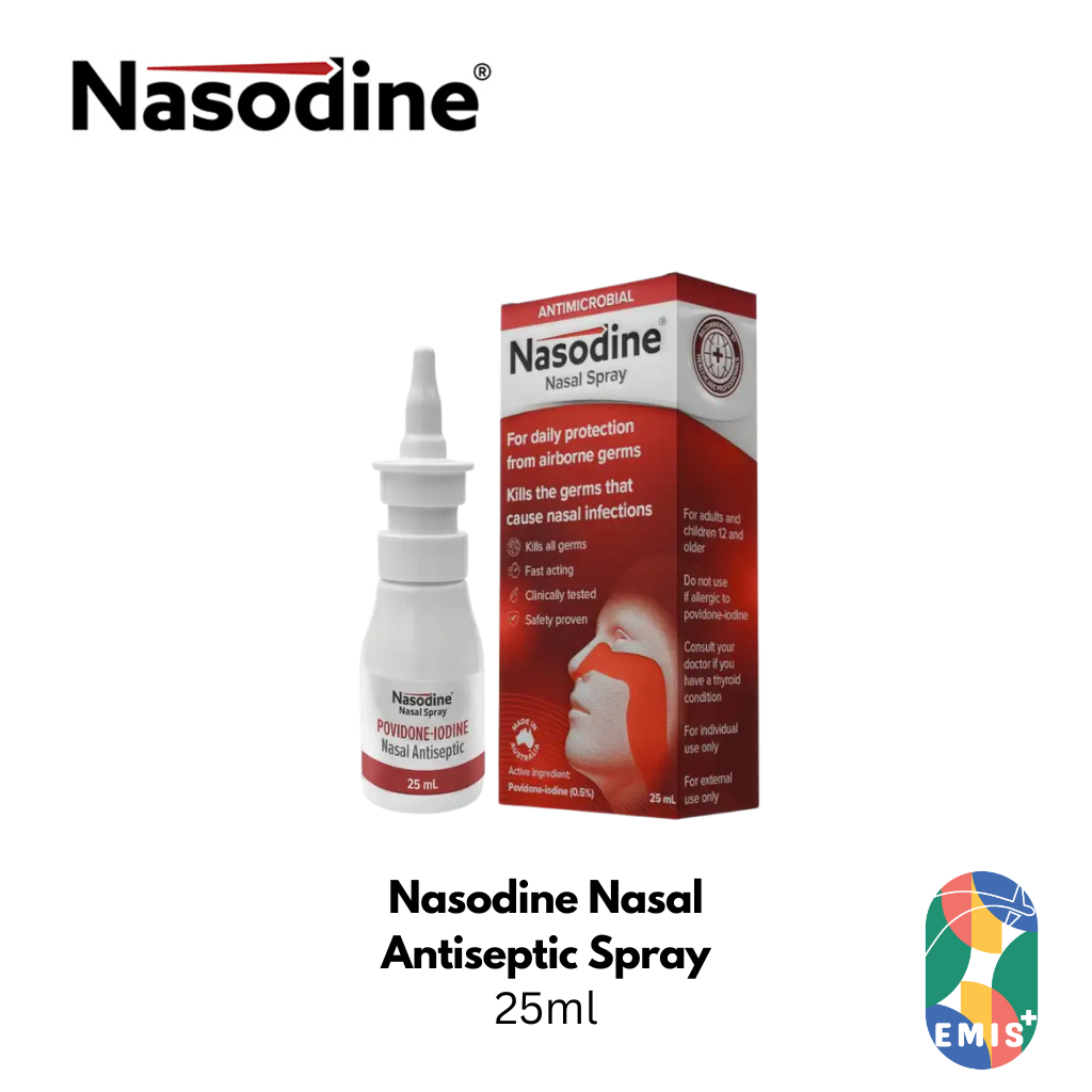 [25ml] Nasodine Nasal Antiseptic Sinus Spray EMIS+ | Shopee Singapore