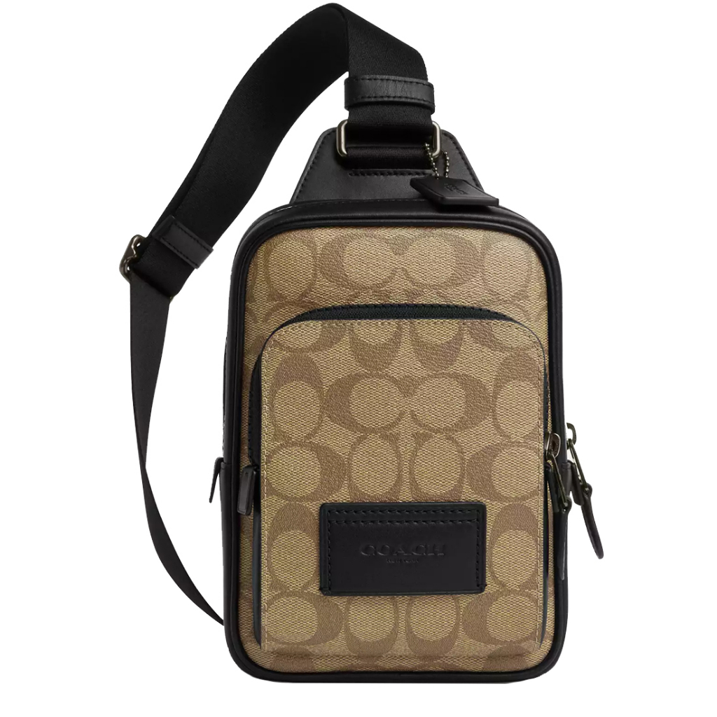 Coach Track Pack Bag 14 In Signature Canvas In Khaki/ Black CL412 ...
