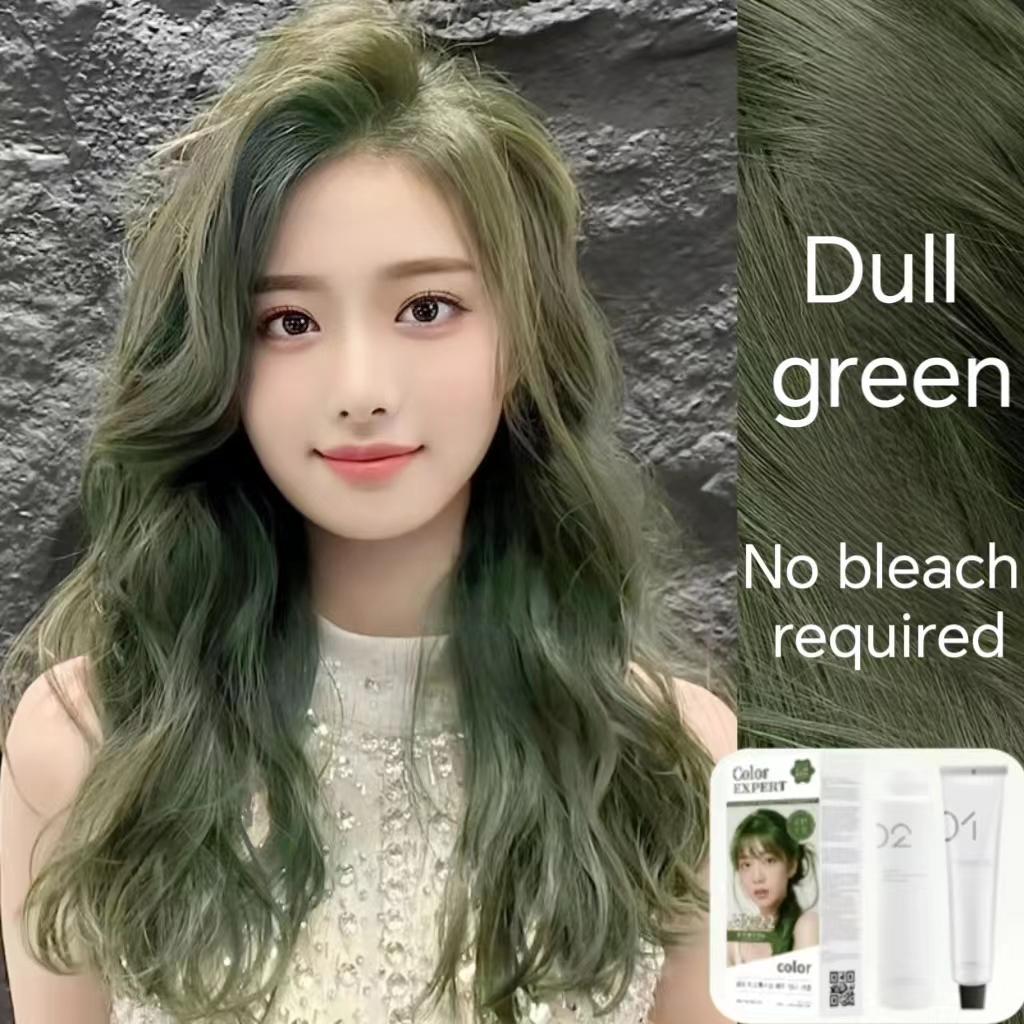 Dull green hair dye,2025 a popular new hair dye, 2 * 100ml, free gift ...