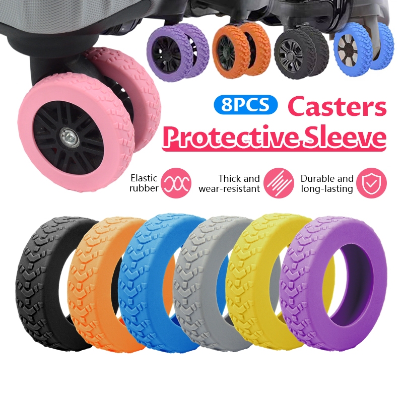 Luggage Cover Protector 8PCS/Set Suitcase Wheel Cover Silicone Casters ...