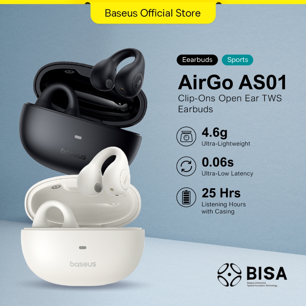 Baseus AirGo AS01 Open-Ear TWS Earbuds Wireless Stereo Earphone ...