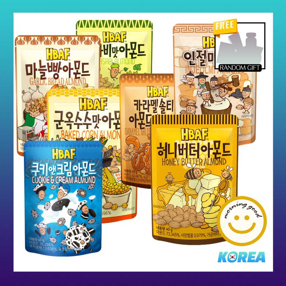 HBAF / Lowest Price Korean Almond Snack / Honey Butter Almond, Wasabi, Baked Corn, Caramel ...