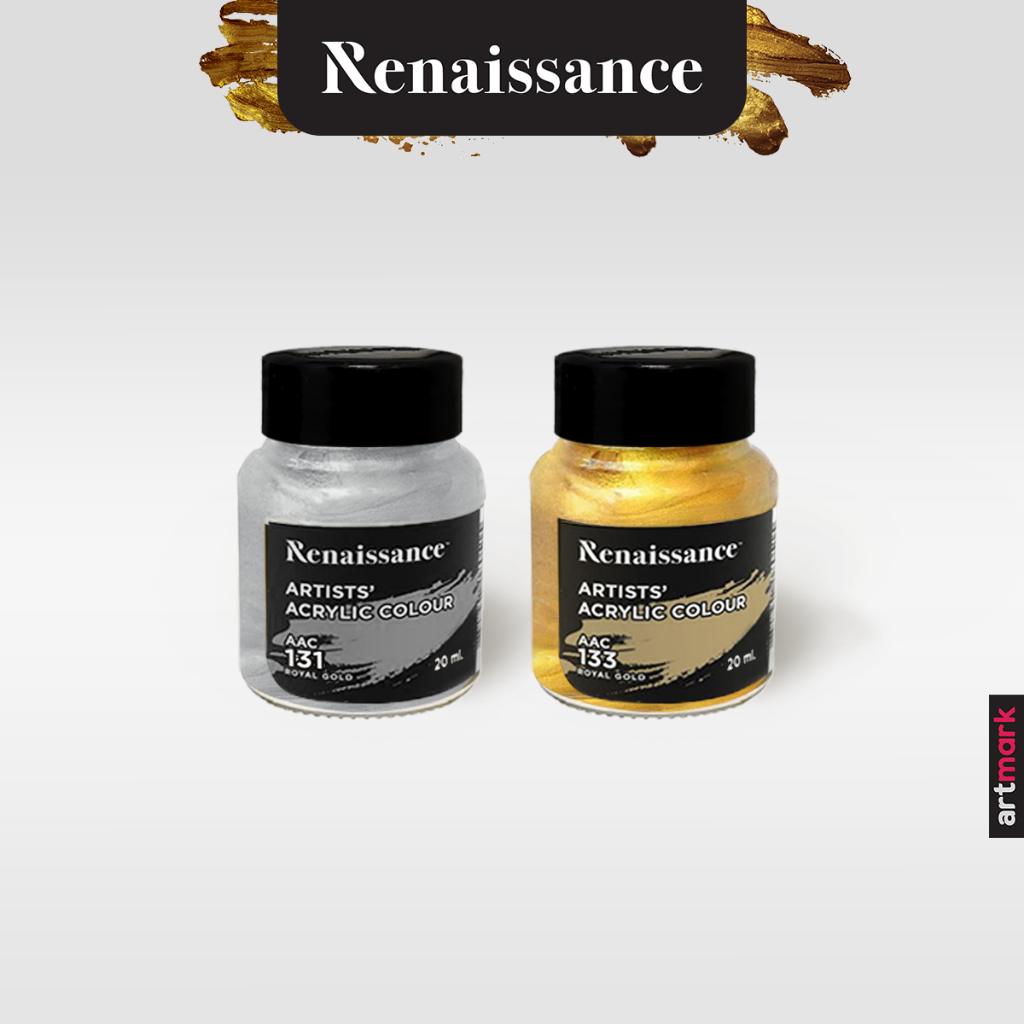 Renaissance Acrylic Paint 20ml - Royal Gold / Silver (Vibrant Colours ...