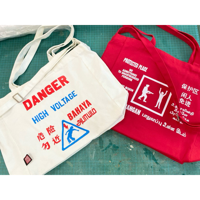 Singapore signage tote bags WITH sling | Shopee Singapore