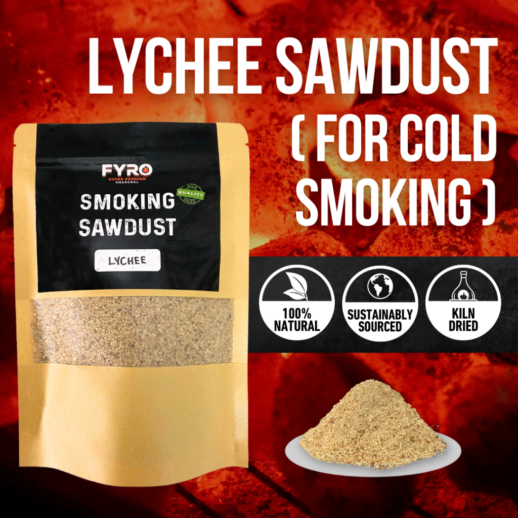 FYRO Lychee Wood Sawdust (100g) for Cold Smoking and BBQ Smoker | 100% ...