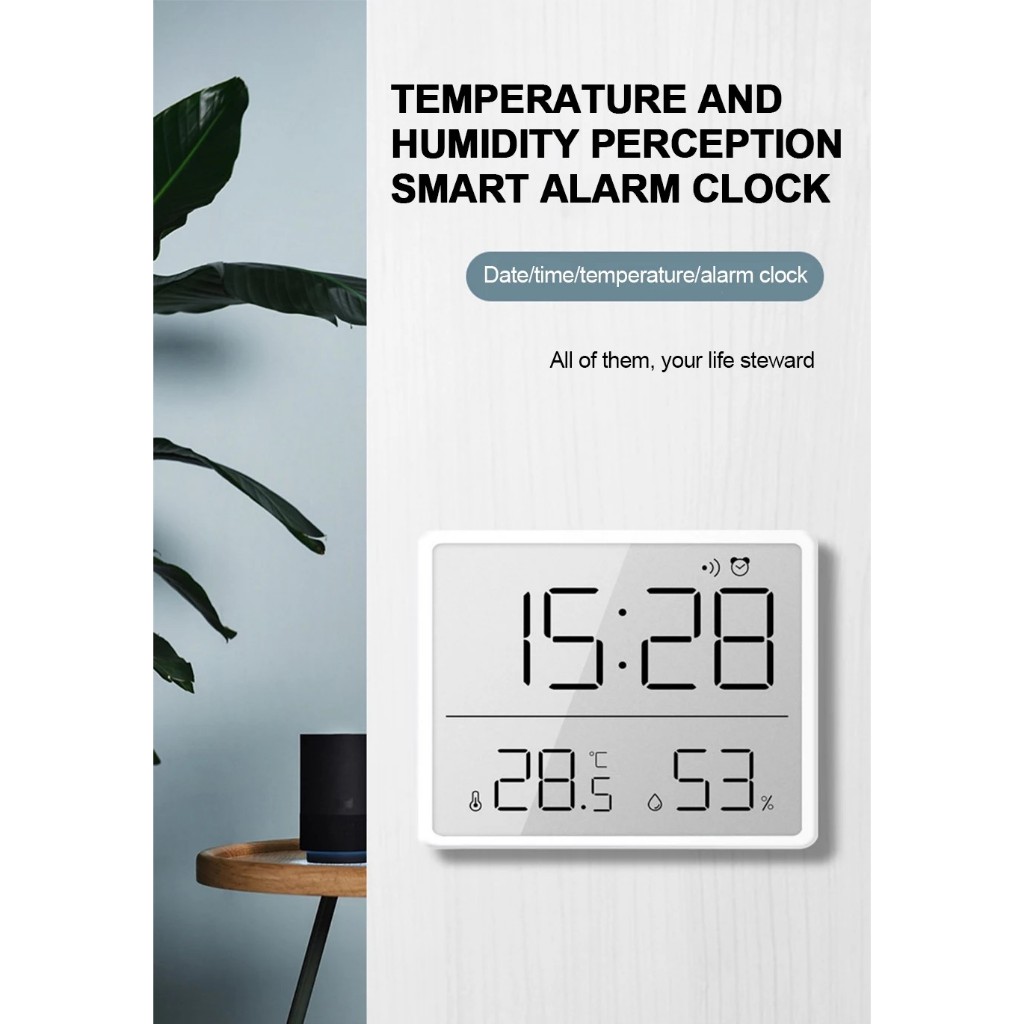 Ultra Thin Mini Alarm Clock LCD Large Screen Digital Temperature ...