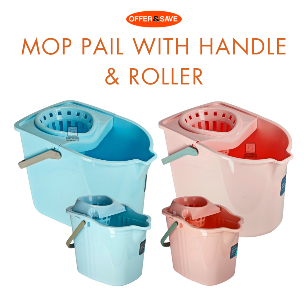 Easy Squeeze Plastic Mop Bucket/Pail [ Big / Small ] | Shopee Singapore
