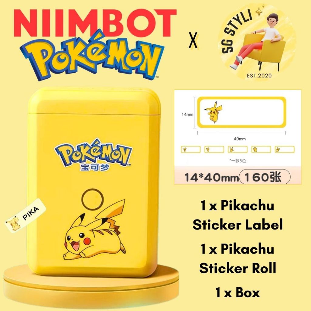 💯 Nimbot Niimbot D110 Label Printer Pikachu Pokemon Portable Thermal