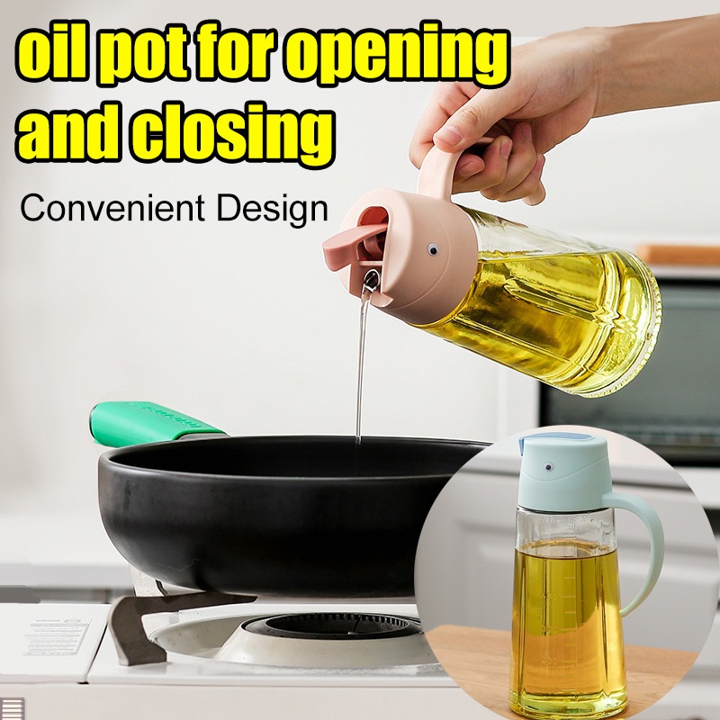 [Loveme258]Glass Oil Bottle Self-opening Oil Bottle Soy Sauce/Vinegar ...