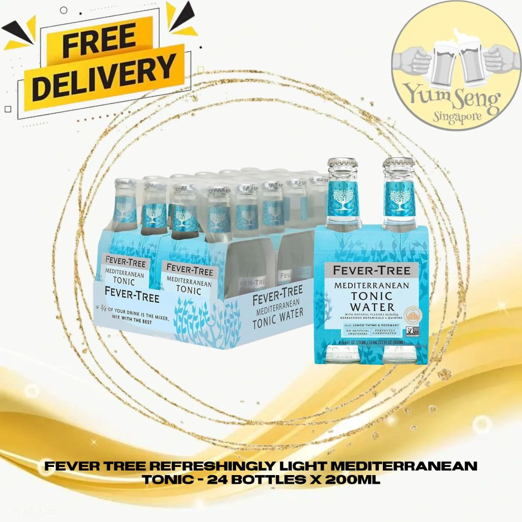 Fever Tree Refreshingly Light Mediterranean Tonic - 24 bottles x 200ml ...