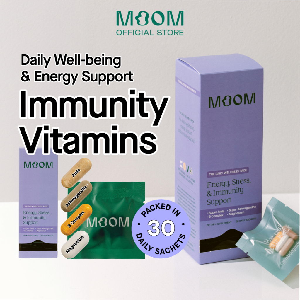 Moom Health™ Daily Wellness Pack, 100% Natural, Energy, Stress ...