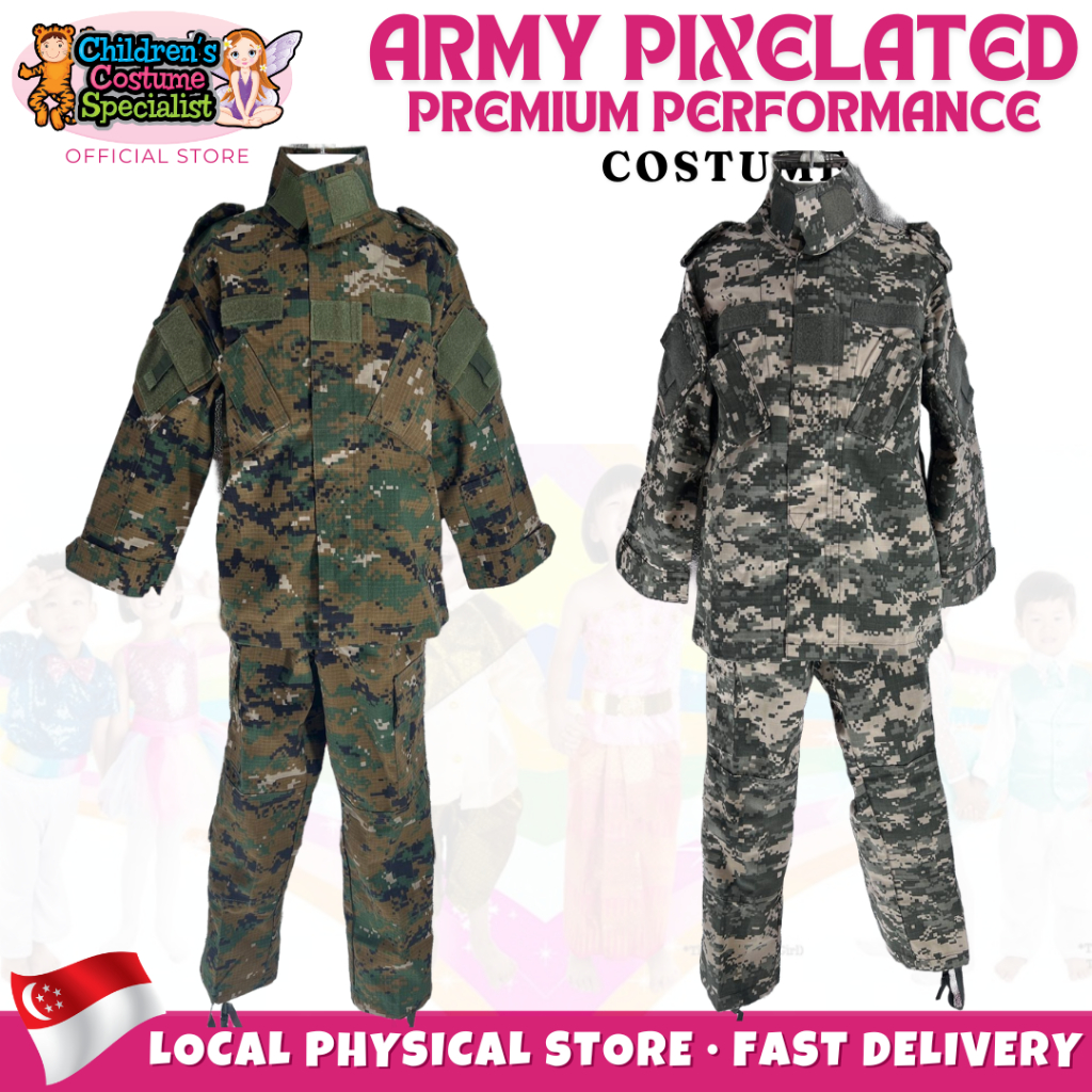 Kid Pixelated Army Costume Deluxe No4 Soldier Pretend Play Occupation ...