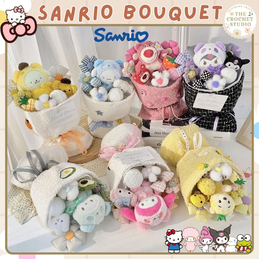 Authentic Sanrio Bouquet Flowers Sanrio Plush Toy Bouquet Doll Flower Gift Valentine ...