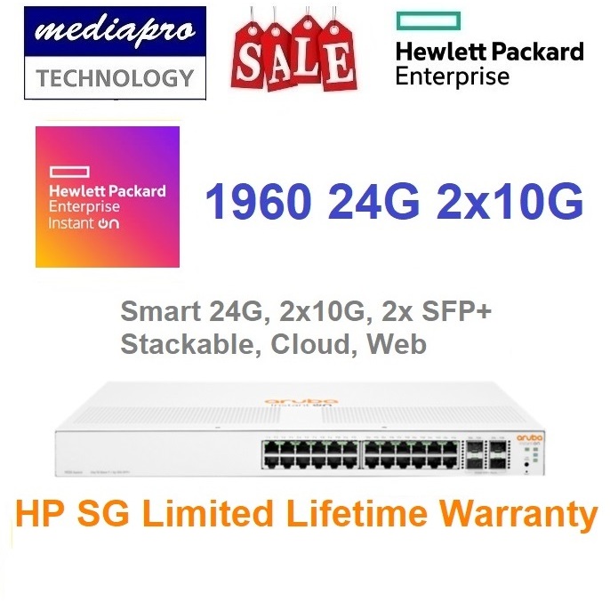 HP / HPE 1960 24G Aruba Instant On Managed 24-port Gigabit & 2-port 10G ...
