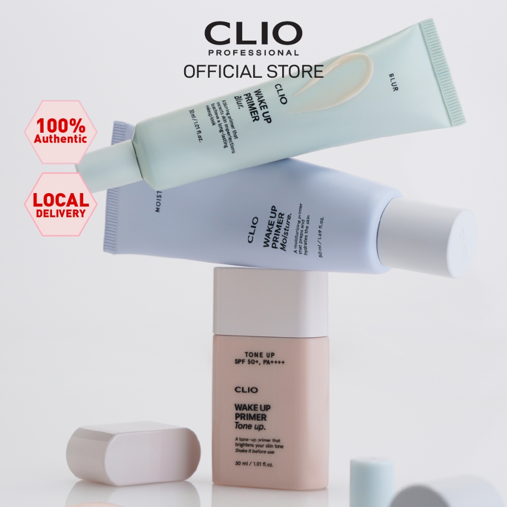 [CLIO] Wake Up Primer 30ml / 50ml ( Blur | Moisture | Tone Up) | Shopee Singapore