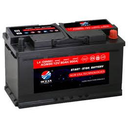 OCEAN AGM L4 (DIN80) - Car Battery (1 Year Warranty) | Shopee Singapore