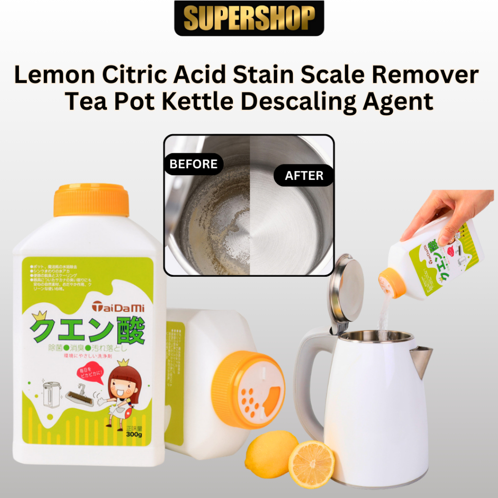 300g Lemon Citric Acid Stain Scale Remover Tea Pot Cleaner Kettle ...