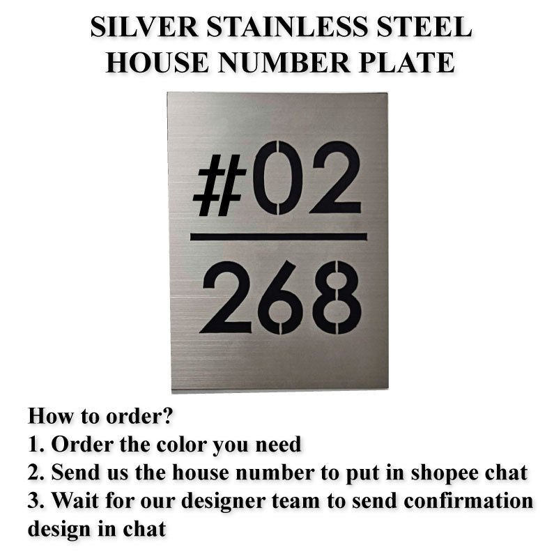 [SG SELLER] Customised Stainless steel Home HDB Condo Unit Number Door ...