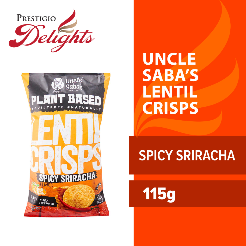 Uncle Saba's Plant Based Lentil Crisps - Spicy Sriacha 115g | Shopee ...