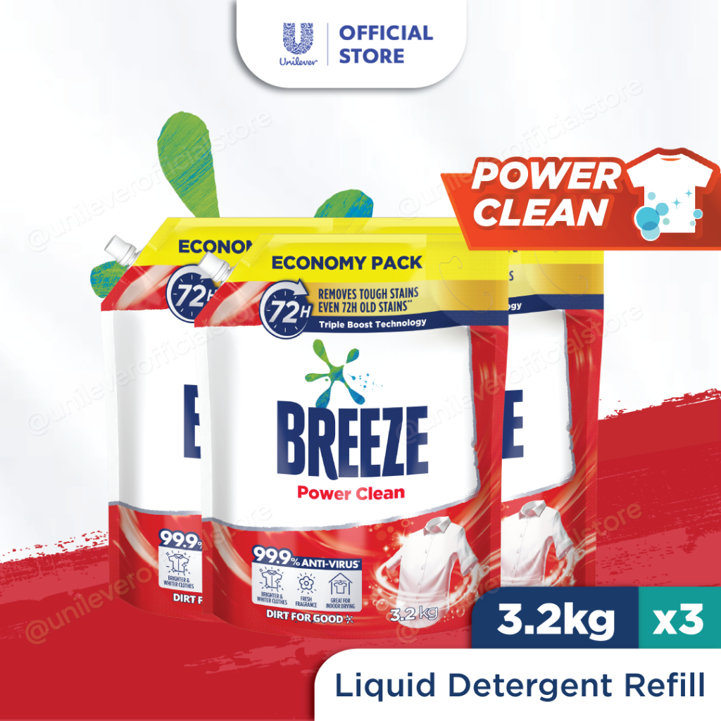 [Bundle of 3] Breeze Liquid Detergent Refill 3.2kg | Shopee Singapore