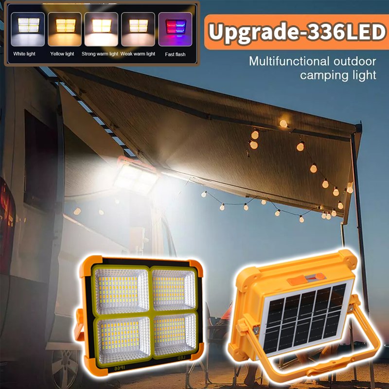 1000W Solar Emergency Light LED Flood lights Portable Camping Light 4 ...