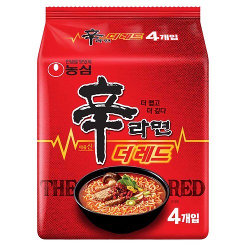 NONGSHIM Shin Ramen RED Limited Edition 4ea - Newest Spicy Korean Ramen ...