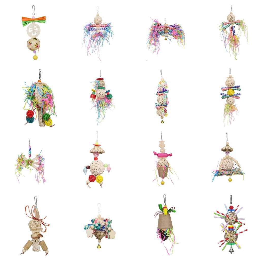 Bird Toy Colorful Paper Tube Chewing Puzzle | Takraw Ball Bird | Pine ...
