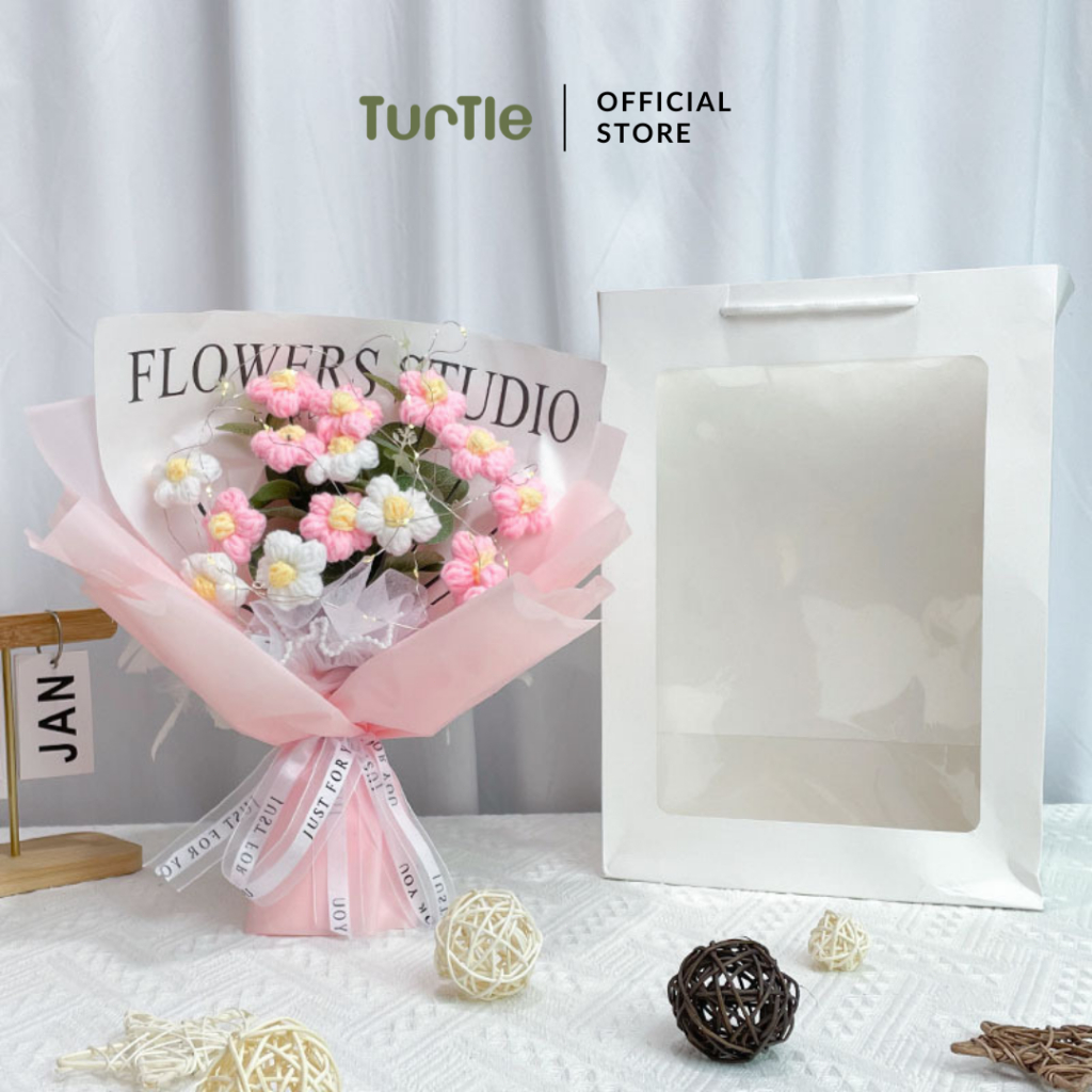 TURTLE bouquet，rose bouquet，crochet bouquet，rose，knitted flower bouquet ...