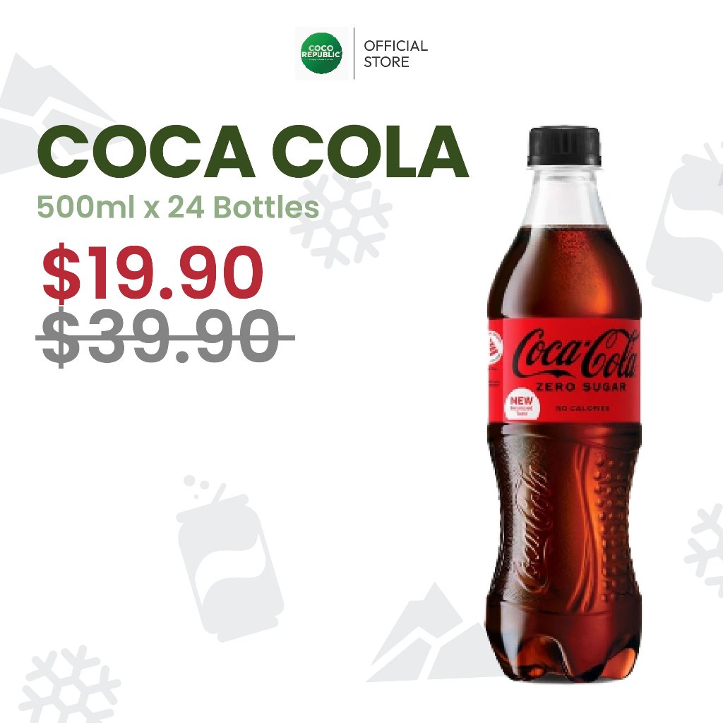 Coke Original Taste Less Sugar / Zero (500ml x 24 Bottles) | Shopee ...