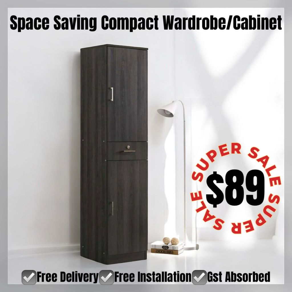 Compact Space Saving Wardrobe (Free Delivery & Installation) | Shopee ...