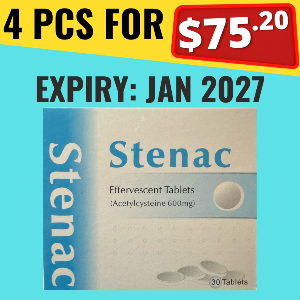 Stenac 600mg Effervescent Tablets 30'S Fluimucil 600 For Reduce Phlegm ...