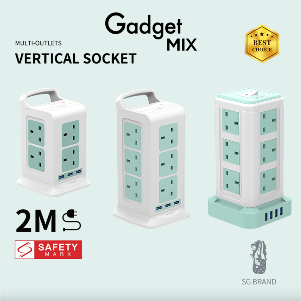 SG The FIRST SAFETY MARK Tower Extension Socket - Gadget MIX Diginut ...