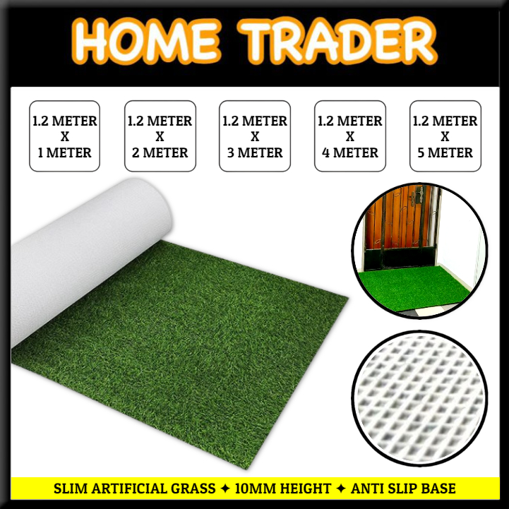 10MM ULTRA SLIM ARTIFICIAL GRASS FLOOR MAT WATER RESISTANT ANTI SLIP ...
