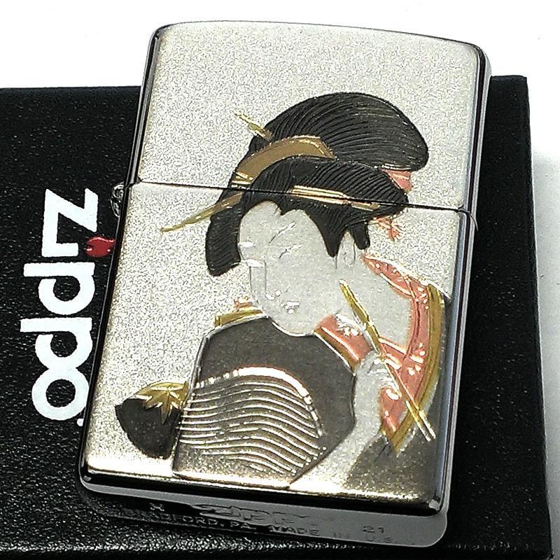 Zippo Lighter Ukiyoe Girl Electroformed Plate Silver Japan【Direct from ...