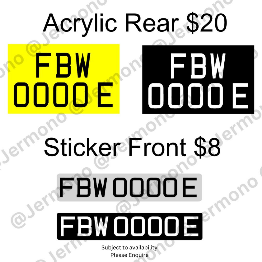 (SG) Motorcycle License plate number plate motorcycle front sticker ...