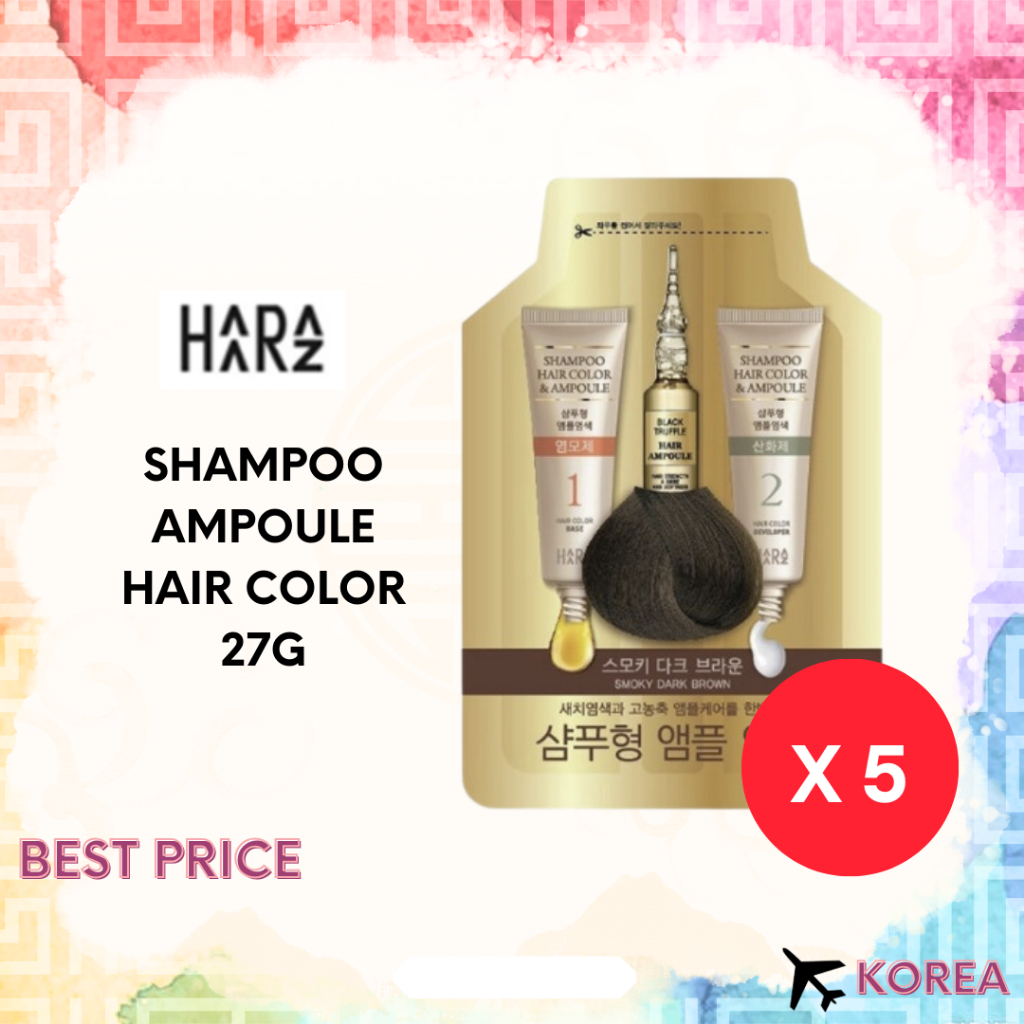5PCS BUNDLE HaaRaz Shampoo Ampoule 27g / Black Shampoo / Hair dye ...