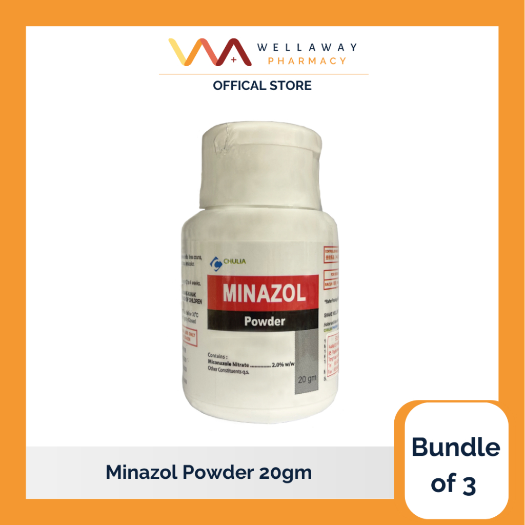 [BUNDLE OF 3] Minazol Powder 20gm [Anti-fungal for skin infections ...