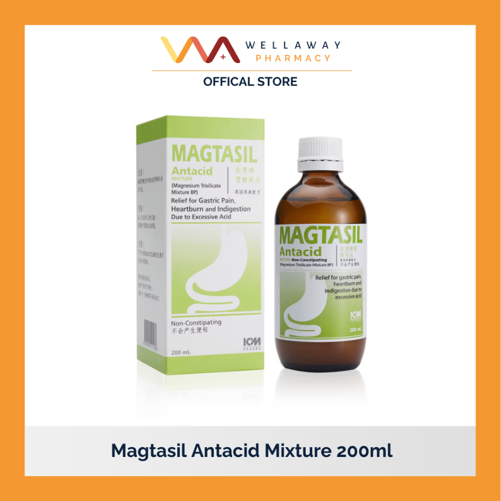 Magtasil Antacid Mixture 200ml [Antacid for gastric pain, heartburn and ...