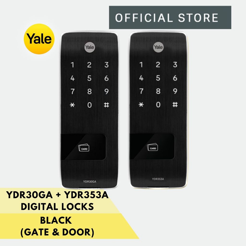 Yale YDR30GA Gate + YDR353A Door Digital Lock Bundle (FREE Yale Access Module) | Shopee Singapore