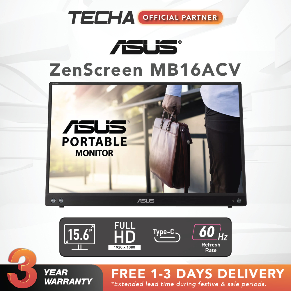 [FREE NEXT DAY] ASUS Zenscreen MB16ACV | 15.6" FHD | 60Hz | IPS | Flat Portable Monitor | Shopee ...